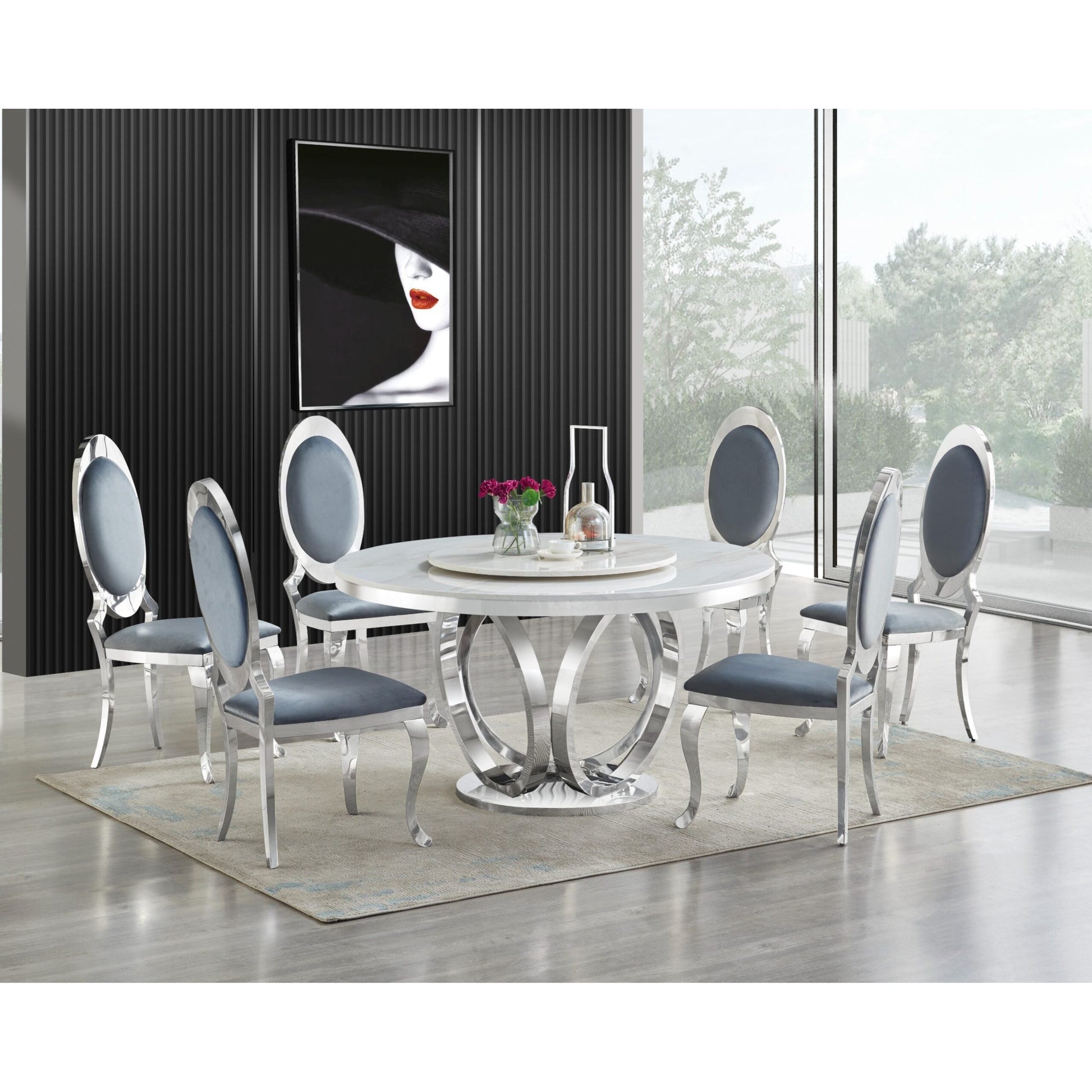 D615 Maxi Table (White/Chrome)